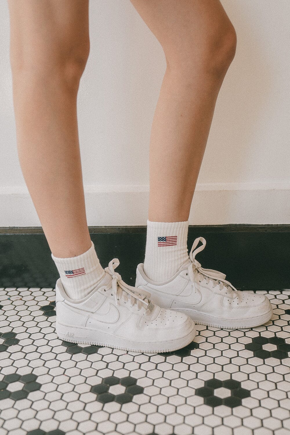 Brandy Melville USA - American Flag Crew Socks